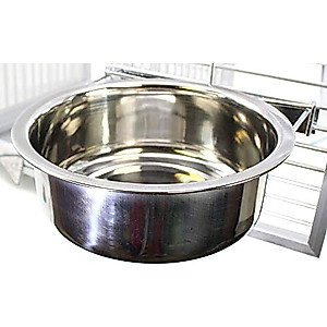 Bonka Bird Toys 800125 64oz Stainless Steel Clamp Cup Cage Aviary Treat Liquid Food Parrot Cockatoo