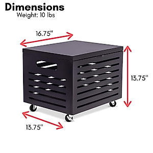 BIRDROCK HOME Rolling File Storage Organizer Box with Lid (NEW VERSION) - Bamboo - Decorative Wood Hanging Filing & Storage Office Box - Letter or Legal - Strong Durable - Toys Blankets - Cafe Noir