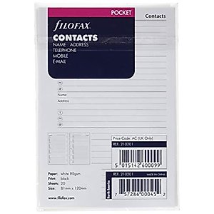 Filofax Pocket Name/Address/Phone (B210201)