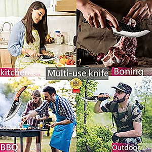 Kitory Meat Cleaver 6", Viking Knife Butcher Boning Knife Forged Fishing Fillet & Bait Knives, Full Tang Multipurpose Man Sharp Kitchen Chef Knife for Home, BBQ, Camping, Outdoor, Deboning, Survival