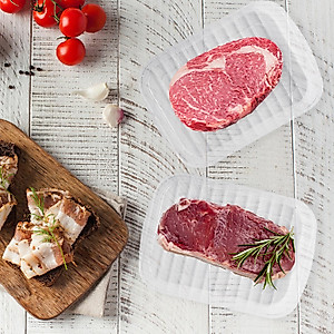 Haawooky 6 Pieces Bacon Keeper,Plastic Deli Meat Saver Container with Lids,Airtight Cold Cuts Cheese Container for Fridge Food Refrigerator Storage Box Shallow Low Christmas Cookie Holder