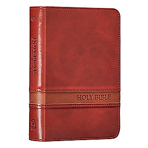 Personalized Bible Small Compact KJV Holy Bible Compact LuxLeather Brown King James Version Bible Custom Made Gift for Baptism Christenings Birthdays Celebrations Holidays