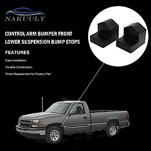 Nakuuly Front Lower Suspension Control Arm Bumper Stops Compatible with Chevrolet Silverado GMC Sierra 1500HD 2500HD 3500HD Yukon XL Tahoe Cadillac Escalade Avalanche Suburban Replaces K201426