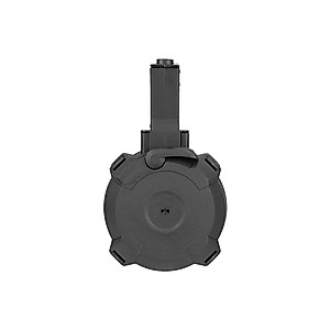 GoldenBall x Sentinel Gears 1200 Rounds Electric Polymer Drum Airsoft Magazine for M4 AEGs, Battery Included - Black