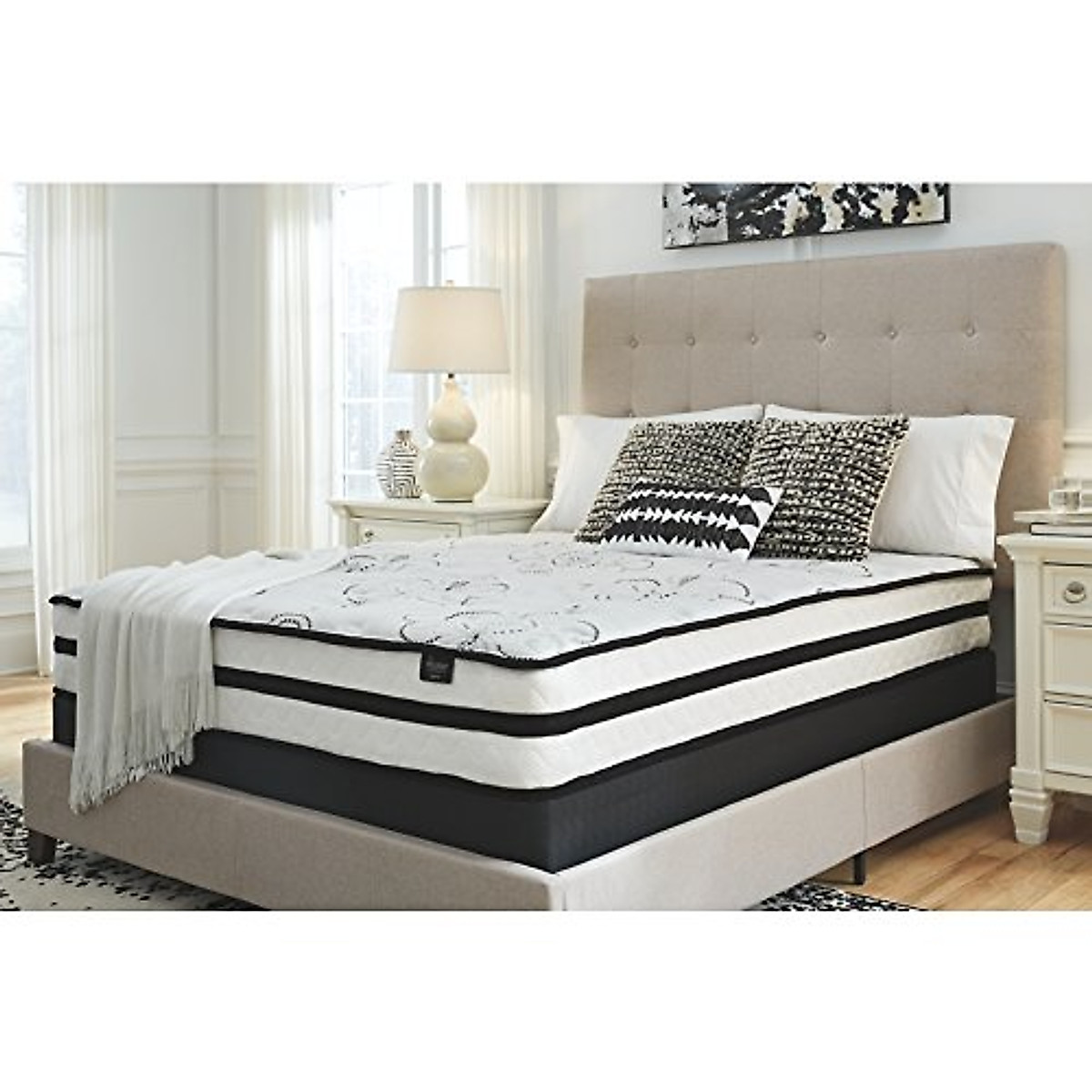 Signature Design by Ashley Chime 10 Inch Medium Firm Hybrid Mattress, CertiPUR-US Certified Foam, King