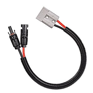 ELFCULB 10AWG Solar Panel Connector to Anderson 50A/600V Solar Connector Cable for Solar Generator Inverter Battery Pack Charger Kit(2FT)