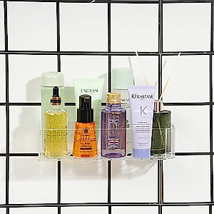 Cq acrylic Bathroom Shower Shelf Organizer Rack,Adhesive Shower Organizer for Bathroom Storage&Home Decor&Kitchen,Wall Shower Caddy Shelf Non Drilling Adhesive and No Damage Wall Mount,2 Pack Clear