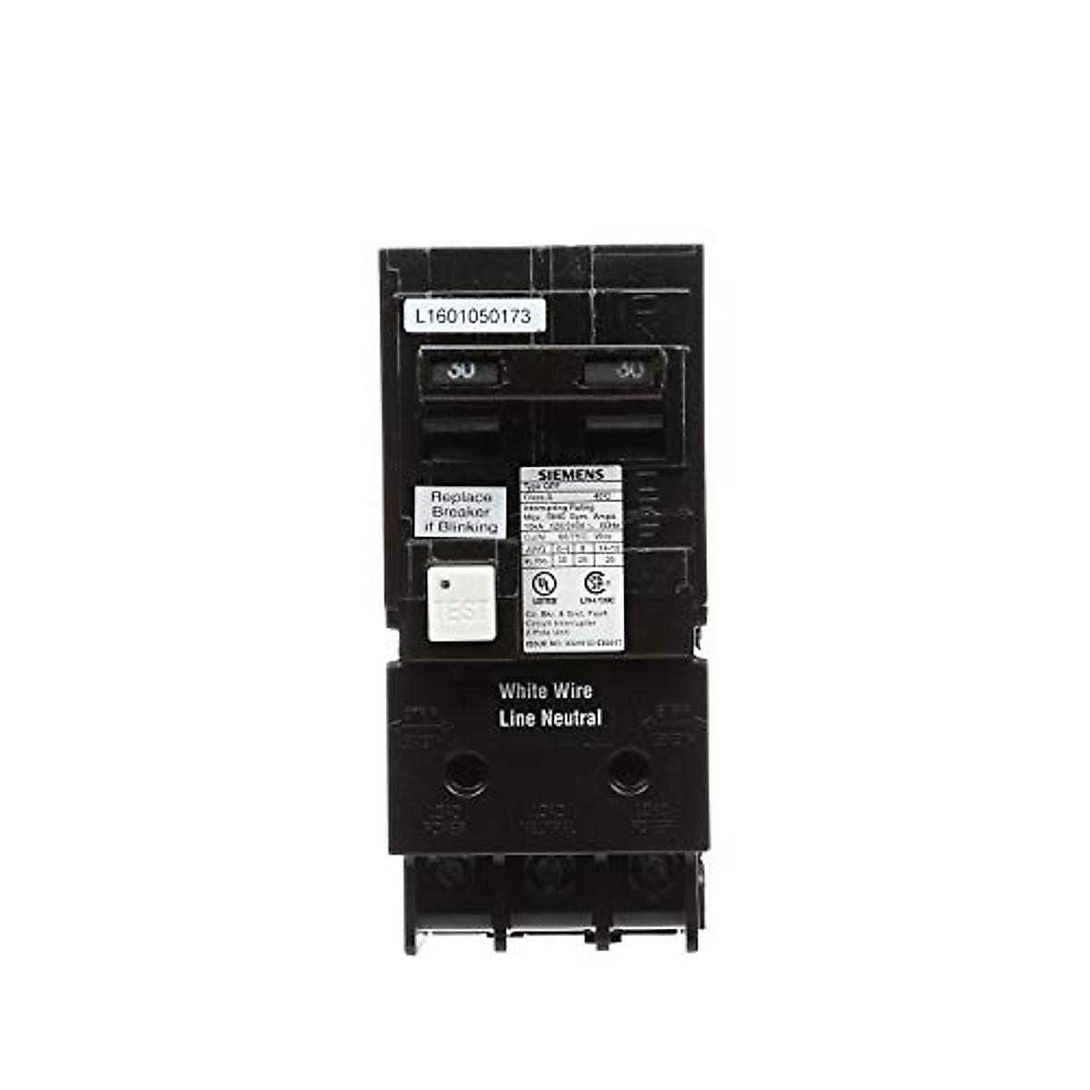 Siemens QF230A 30 Amp, 2 Pole, 120/240V Ground Fault Circuit Interrupter with Self Test and Lockout Feature, Cardboard Packaging