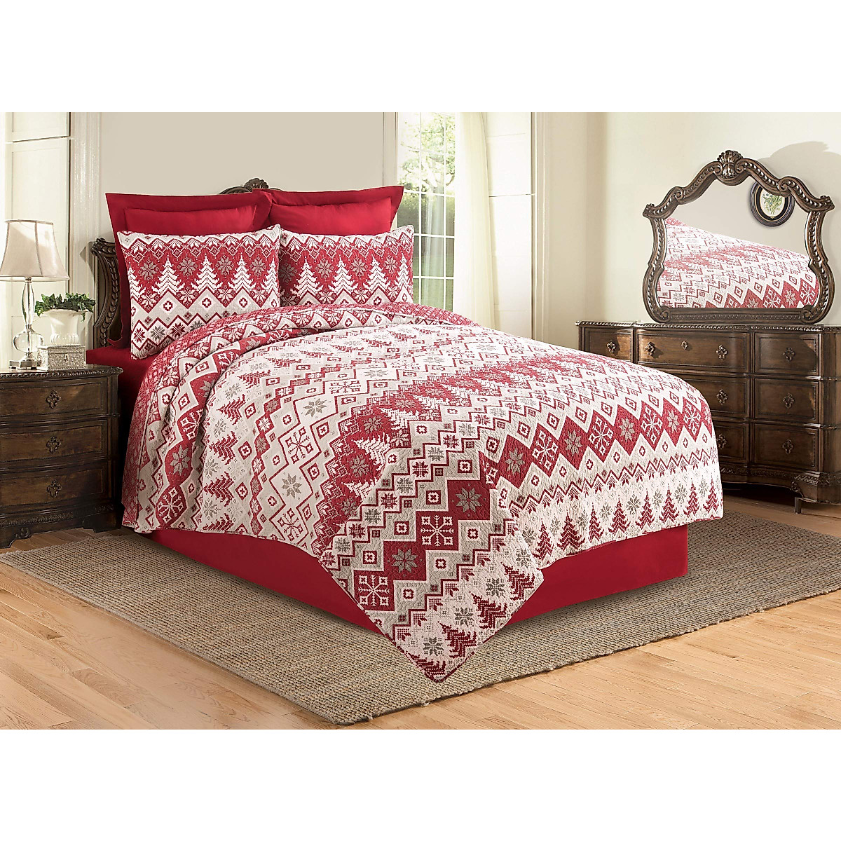 C&F Home Delete King 3 Piece Set Red