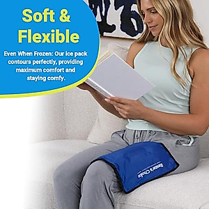 Gel Soft Flexible Ice Pack for Injuries Reusable - (Large: 11"x14.5") for Hip, Shoulder, Knee, Back - Comfy Cold Pack Compress for Swelling, Bruises, Surgery