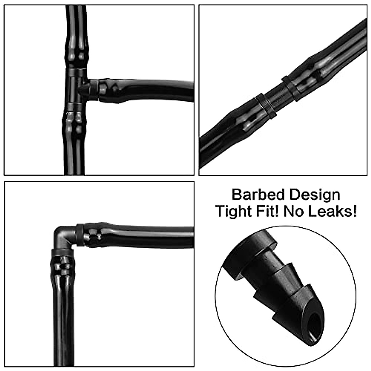 JOYPRO Drip Irrigation Fittings Kit for 1/4" Tubing, 130 Pieces Drip Line Connectors for Drip Systems - 60 Couplings, 40 Tees, 20 Elbows, 10 End Plugs - Drip Irrigation Parts for 1/4 Inch Drip Hose