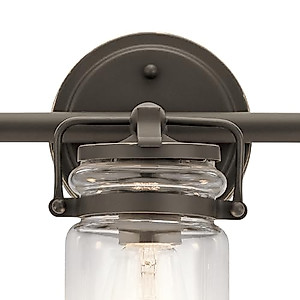 KICHLER Brinley 24" 3 Light Vanity Light with Clear Glass in Olde Bronze®