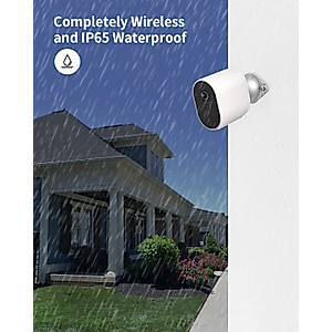 ZJX Wireless Camera System for Home Security, Outdoor Cam with Infrared Night Vision, Body Recognition, Motion Detection and IP65 Waterproof, white (BC-01)