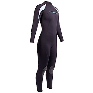 NeoSport Wetsuits Women's XSPAN 5mm Full Jumpsuit, Powder Blue Trim, 10 - Diving, Snorkeling & Wakeboarding