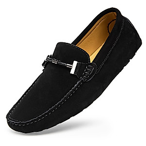 Go Tour New Mens Casual Loafers Moccasins Slip On Driving Shoes Black 12/48