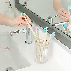 Grow Forward Premium Bamboo Toothbrushes Soft Bristles Toothbrushes - Manual Toothbrush Pack of 8 - Aesthetic Wooden Look - Natural Eco Friendly Sustainable Biodegradable Adult Tooth Brush