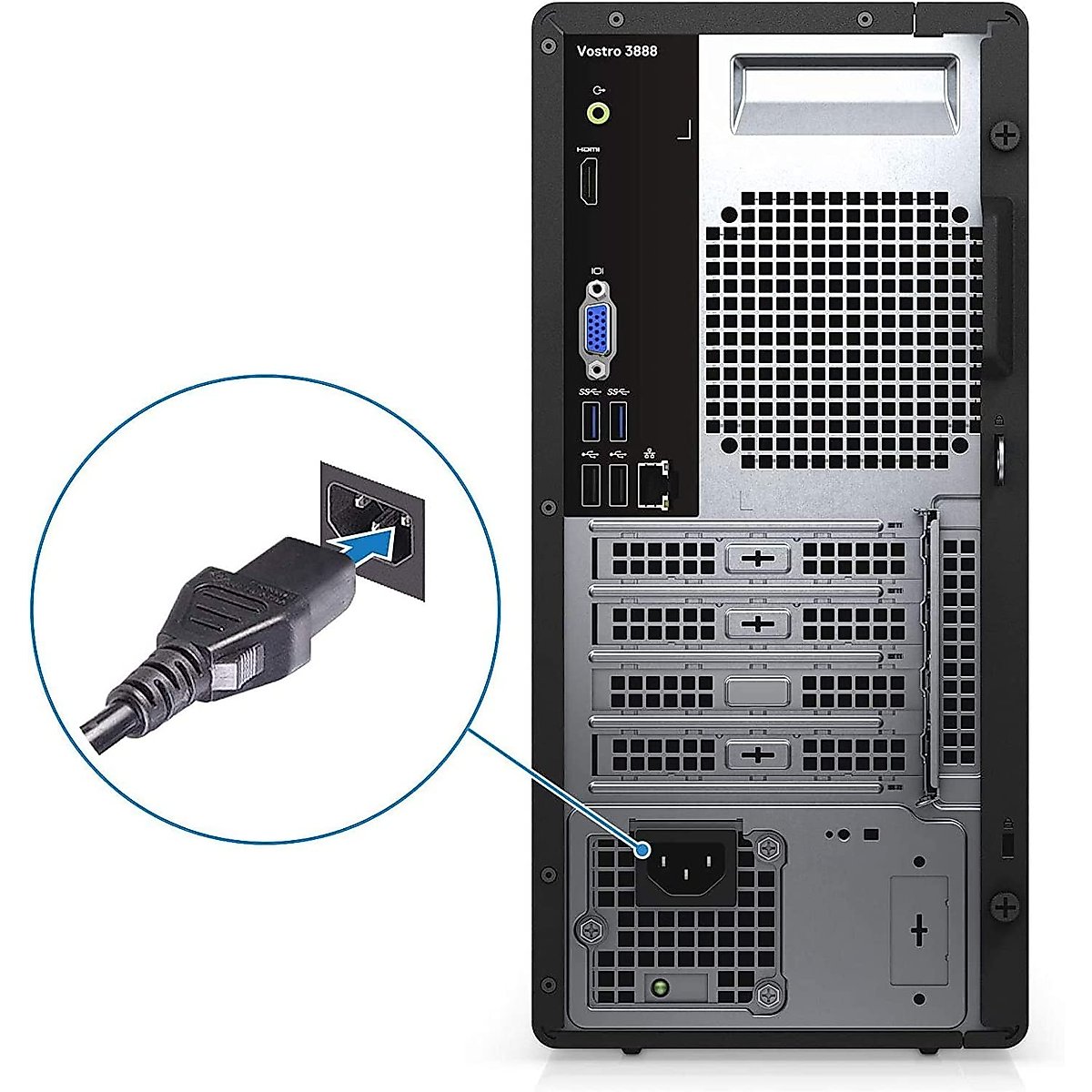 Dell Vostro 3888 Business Desktop Computer, Intel Octa-Core i7-10700 up to 4.8GHz, 32GB DDR4 RAM, 1TB PCIe SSD + 1TB HDD, DVDRW, 802.11AC WiFi, Bluetooth, HDMI, VGA, Windows 10 Pro