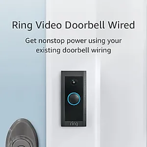 Ring Video Doorbell Wired – Convenient, essential features in a compact design, pair with Ring Chime to hear audio alerts in your home (existing doorbell wiring required) - 2021 release