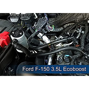 J&L Oil Separator Co. 3.0 Oil Separator Compatible with the 2011-2024 F-150 2.7L/3.5L/5.0L; '18-'21 Expedition Passenger Side (Silver)