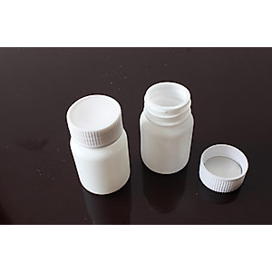 50PCS White Empty Solid Plastic Bottle Case Holder Container Vials Box with Screw Cap for Powder Sample Storage(50ml)