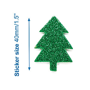 Baker Ross AR713 Christmas Tree Glitter Stickers - Pack of 100, Christmas Stickers for Arts and Crafts