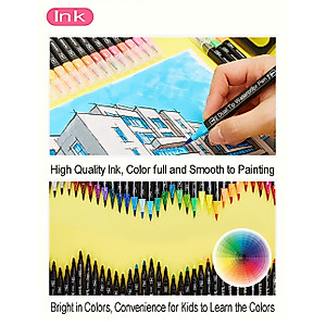 Kekelele Dual Tip Markers for Kids, Washable Set, Art with Stand Portable Box, Gift For Kids (24 Colours)