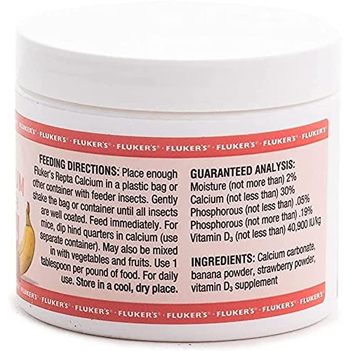 DBDPet Fluker's Repta Strawberry-Banana Flavored Calcium with Vitamin D3 (4oz) - Includes Attached Pro-Tip Guide