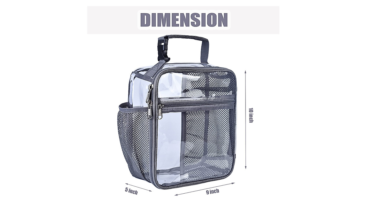 Oraben Clear Lunch Bag - Stadium Approved Reusable & Compact