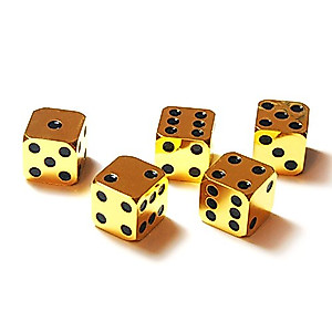 3Pcs D6 16mm Metal Alloy Custom & Unique Dice - Highly Polished Premium Edition (Gold, Sliver, Bronze)