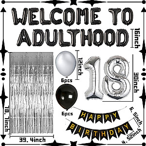 Welcome To Adulting 18th Birthday Banner 18th Birthday Banner Happy 18th Birthday Party Decorations 18 Years Party Supplies Sign for Girls Boys