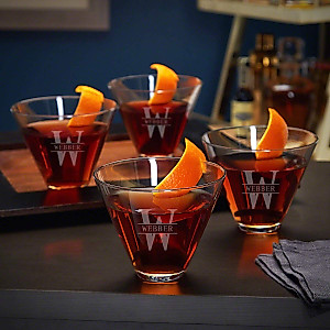 Personalized Stemless Martini Glasses, Set of 4 (Custom Product)