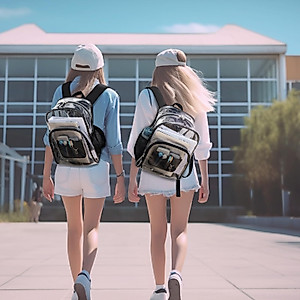 Cambond Clear Backpack, Heavy Duty Transparent Backpacks for Adults Reinforced Straps See-Through Bag for School and Work（Black）