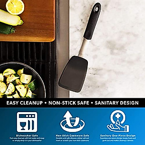 DI ORO Egg Spatula - Silicone Turner Spatula for Cooking - Spatula for Nonstick Cookware Heat-Resistant - High Heat Thin Spatula & Flexible Turner - Kitchen Flipper BPA Free & Dishwasher Safe