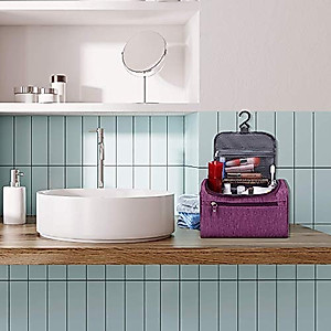 SELLYFELLY Hanging Toiletry Bag for Travel Women Storage Shower Bag Men's Shaving Bag Dopp Kit Organizer With Hook