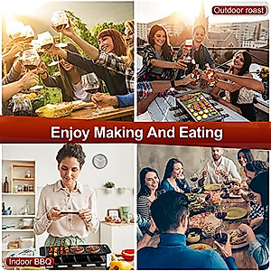 OMAIGA Raclette Table Grill, Korean BBQ Grill Raclette Grill with 8 Paddles & 8 Spatulas, Electric Indoor Grill with Reversible 2-in-1 Non-Stick Grill Plate, Temperature Control & Dishwasher Safe, 1400W