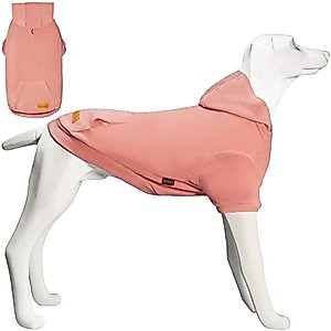 Kickred Basic Dog Hoodie Sweatshirts, Pet Clothes Hoodies, Granular Velvet, Sweater with Hat and Leash Hole, Soft Velvet Outfit Coat for Small Medium Large Dogs