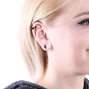 WBRWP 22pcs Ear Tunnels and Plugs - Double Flared Hollow Soft Silicone Ear Gauges Ear Expander Stretcher Body Piercing Jewelry 00g(10mm)