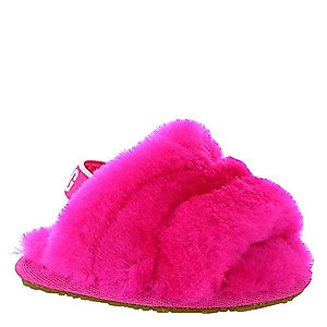 UGG unisex baby Fluff Yeah Slide Slipper, Rock Rose, 2-3 Infant US