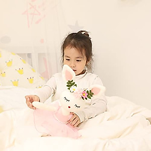 JUSTQUNSEEN Ballerina Doll Easter Stuffed Animal Bunny Stuffed Animal Easter Plush Animal Doll, Plush Toy Bunny Stuffed Animals for Girls Easter Stuffed Animal on Birthday Christmas