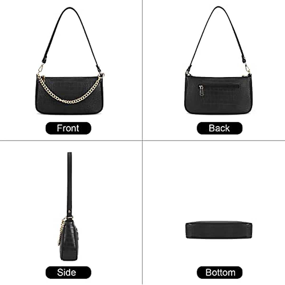 Shoulder Bag for Women Retro Classic Tote HandBag Womens Crossbody Clutch Tiny Crossbody Clutch Purses with Croc Pattern