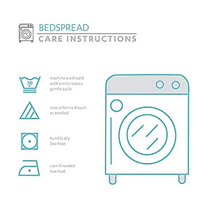 Lush Decor Sydney Floral Leaf 3 Piece Bedspread Set, Queen, Blue & Yellow