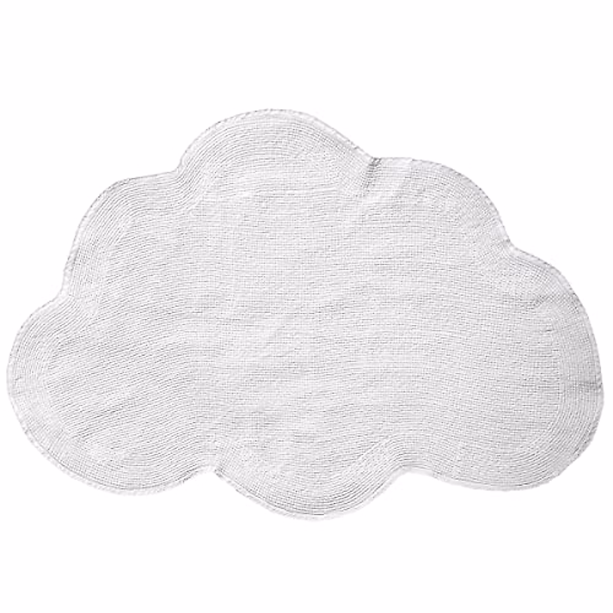 Habudda Area Rug, Bedroom Playroom Classroom Kids Nursery Rugs, Small White Cloud Decor Doormat Shower Bath Mat, Outdoor & Indoor Floor Soft Non-Slip Carpet for Baby Boy and Girl, Pure Cotton, 40"x26"