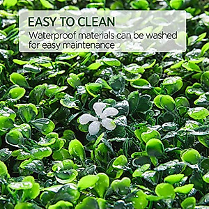 Yaheetech 12PCS 20" X 20" Artificial Boxwood Hedges Panels with Flowers,Topiary Hedge Plant Privacy Hedge Screen UV Protected Grass Backdrop Wall for Indoor Outdoor Garden Fence Backyard Decor