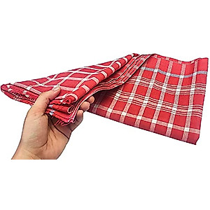 SATVIK 60x30 Inch Traditional Indian Gamcha Pure Thin Cotton Fabric Handmade Spiritual Towel Indian Cotton Gamchha for Puja for Home and Temple Puja Accessories Store Pandit Towel Gumcha Gamchaa