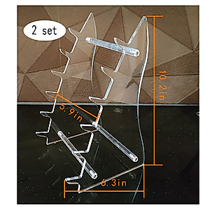 Arcylic Knife Display Stand Holder 6 Pcs,Thickening,2 Stand