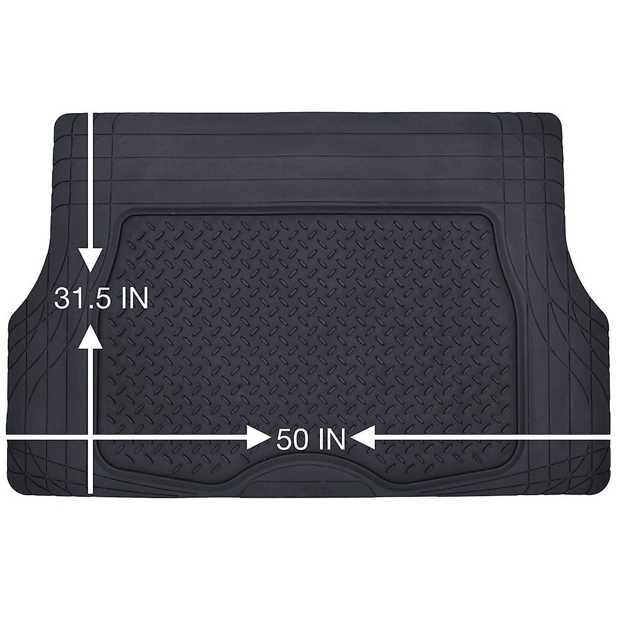 Motor Trend DualFlex Heavy Duty Rubber Auto Floor Mats w/Cargo Trunk Liner Cover Padding for Car Truck SUV, Universal Trim to Fit, All Weather Protection, Blue (MT-688-BL-MT-884)