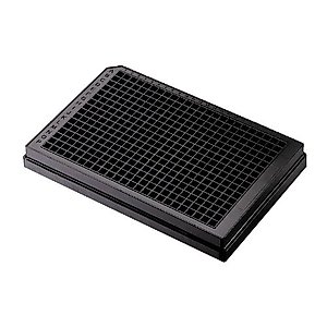 Corning 3820 Polystyrene Flat Bottom 384 Well Low Volume Solid Black Microplate, Without Lid, NBS Treated (Case of 50)