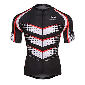 Men's Cycling Jersey Set - Reflective Quick-Dry Biking Shirt and 3D Padded Cycling Bike Shorts