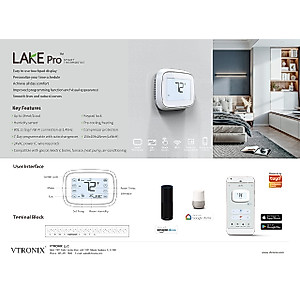 Lakepro-1 Programmable Thermostat for Home - Wi-Fi Enabled with Alexa Compatibility - Control Temperature and Remote Monitoring with Phone App (Requires a C Wire)