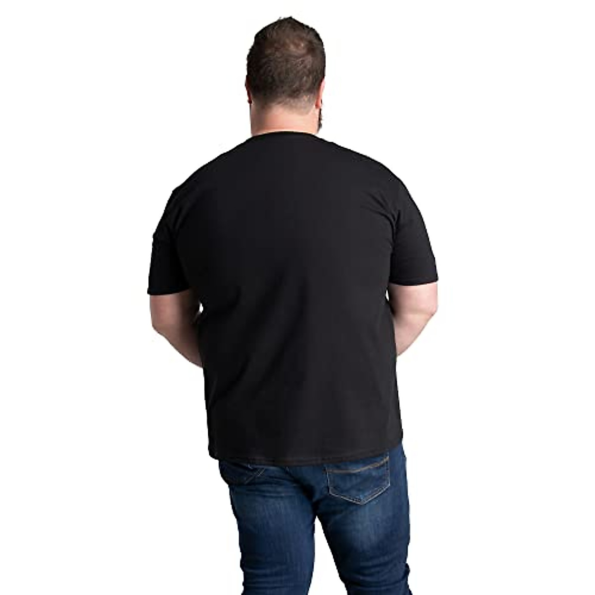 Fruit of the Loom Men's Tall Eversoft Cotton Short Sleeve T Shirts, Breathable & Moisture Wicking with Odor Control, Black Ink, XX-Large Big